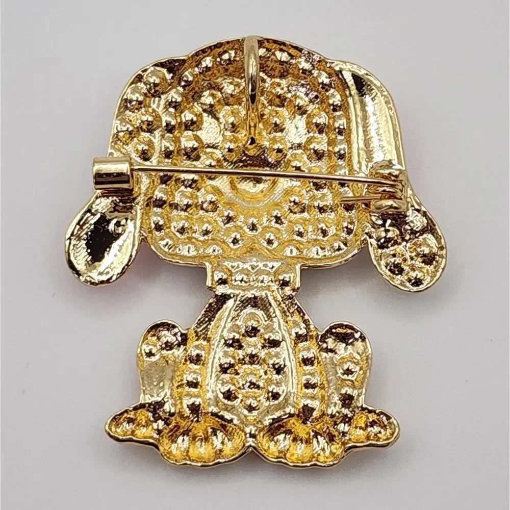 Boutique | Jewelry | Puppy Dog Brooch Rhinestones And Enamel Cartoon ...